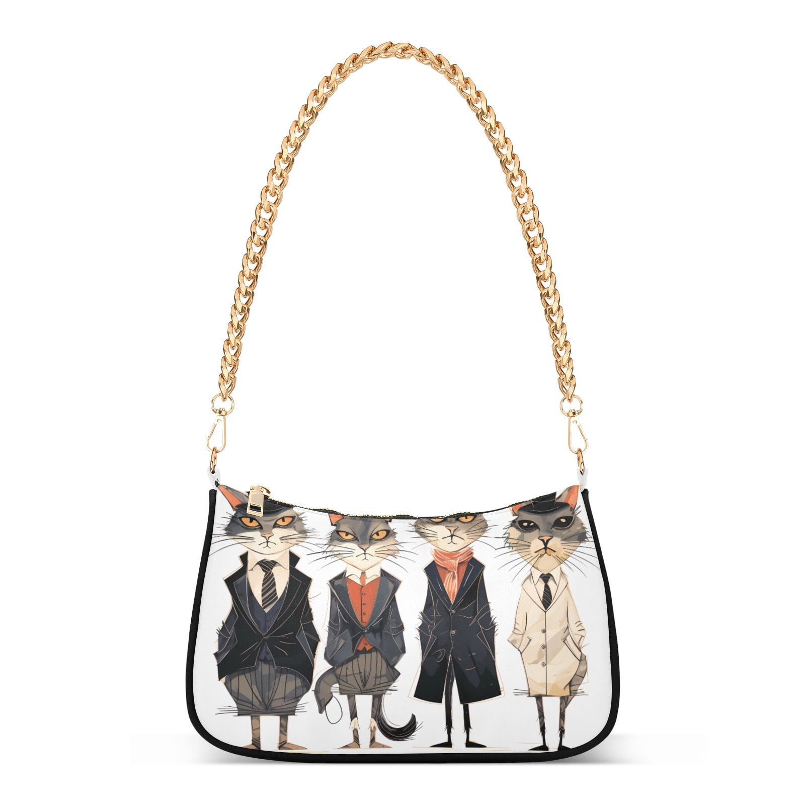 Cats with SuitsWomen Small Shoulder Bag Crossbody Tote Hobo Bags Purse ...