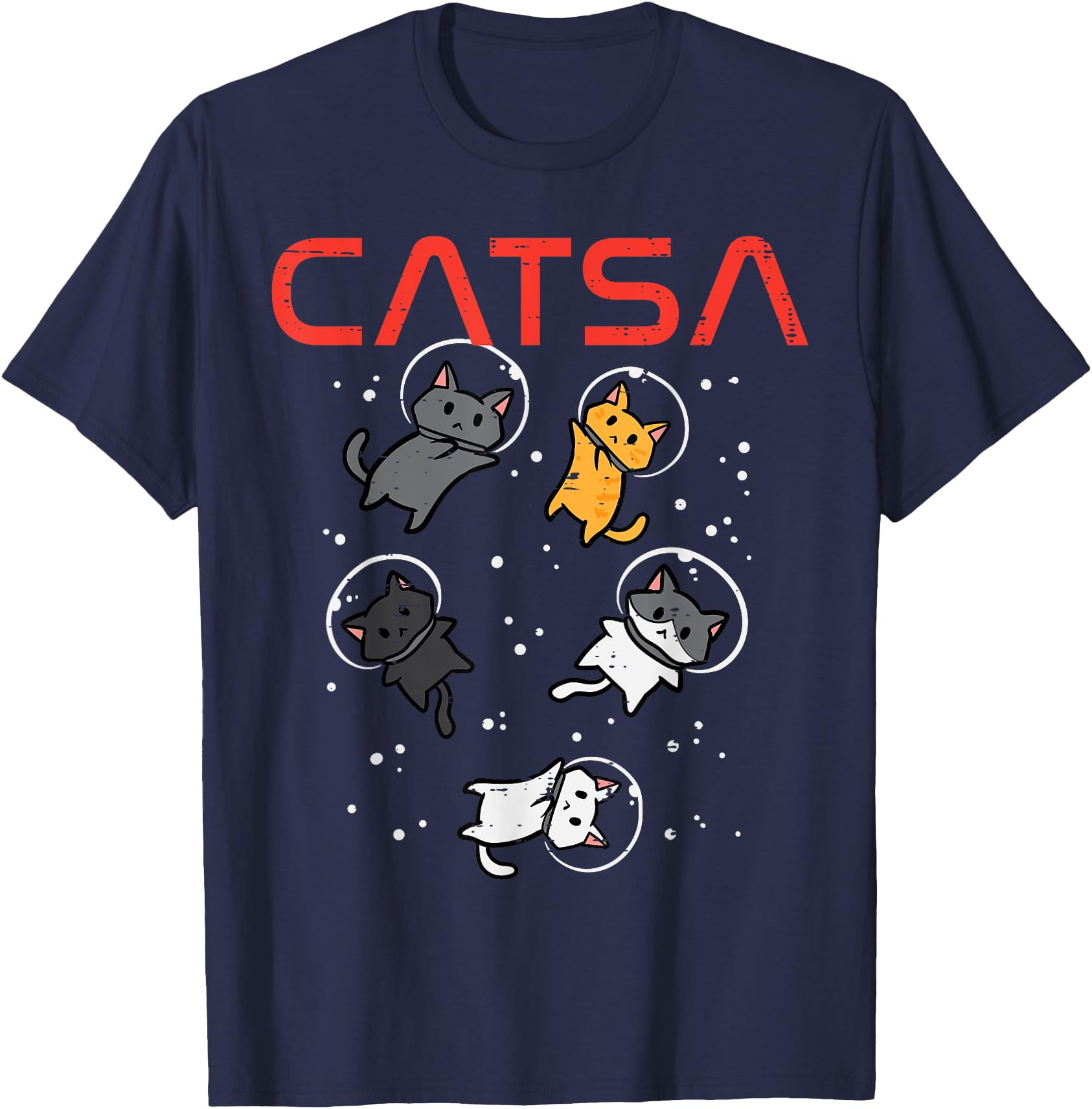 Catsa Cat Astronauts Funny Kitten Space Unisex T-Shirt for Men Women ...