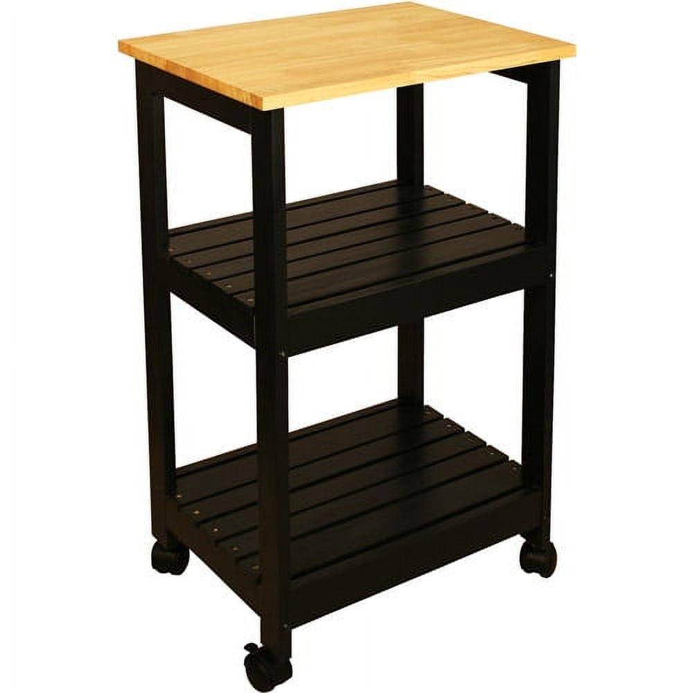 Catskill Craftsmen Utility Kitchen Cart with Open Storage in Black ...