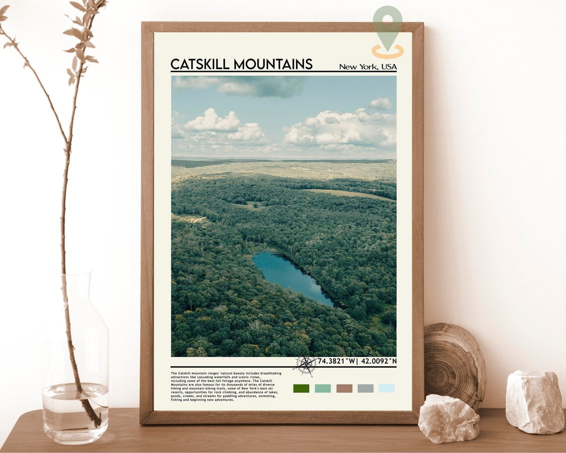 Catskill Mountains Print, Vintage Poster, Catskill Mountains Art ...