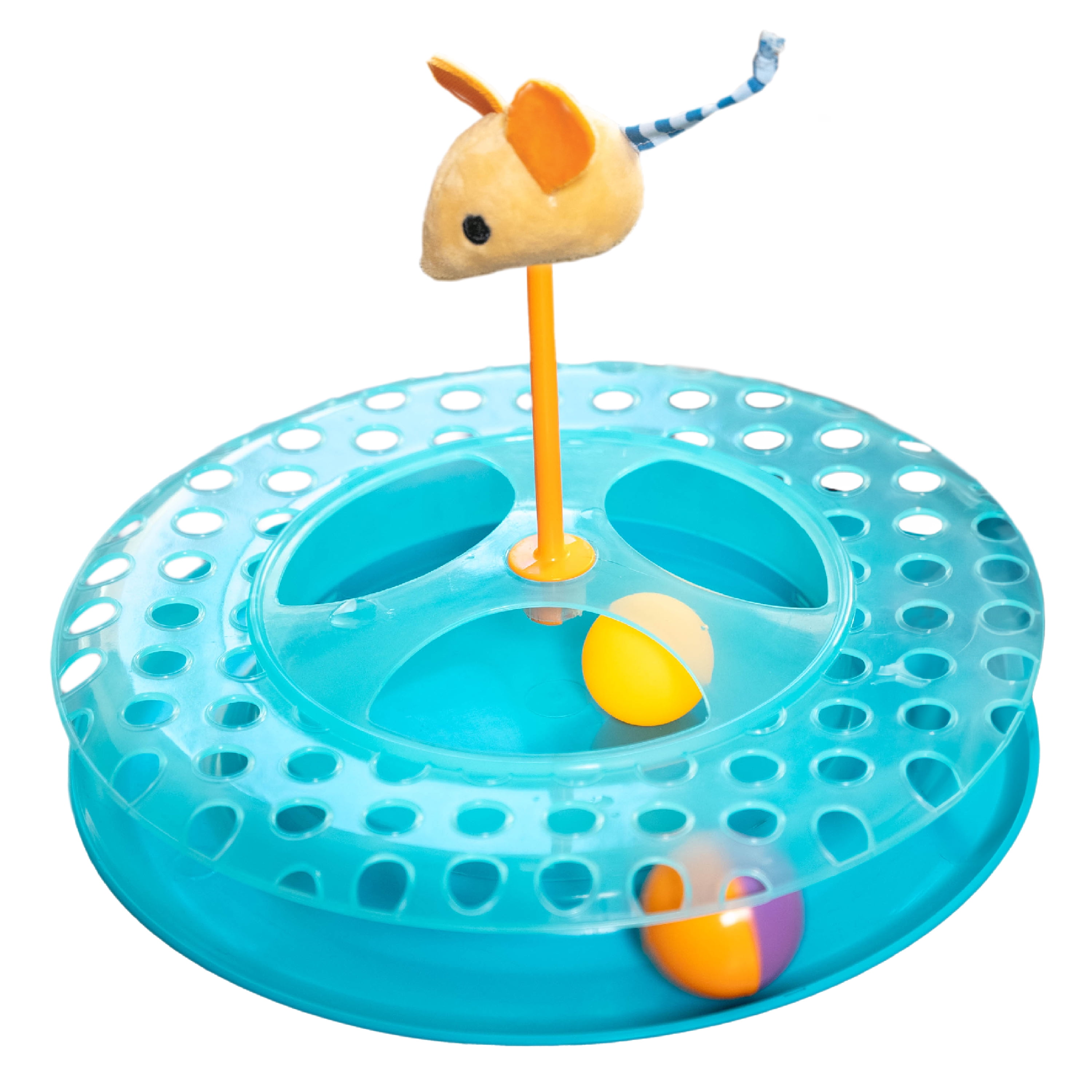 Catstages Cheese Chase Interactive Cat Track Toy with Balls and Catnip ...