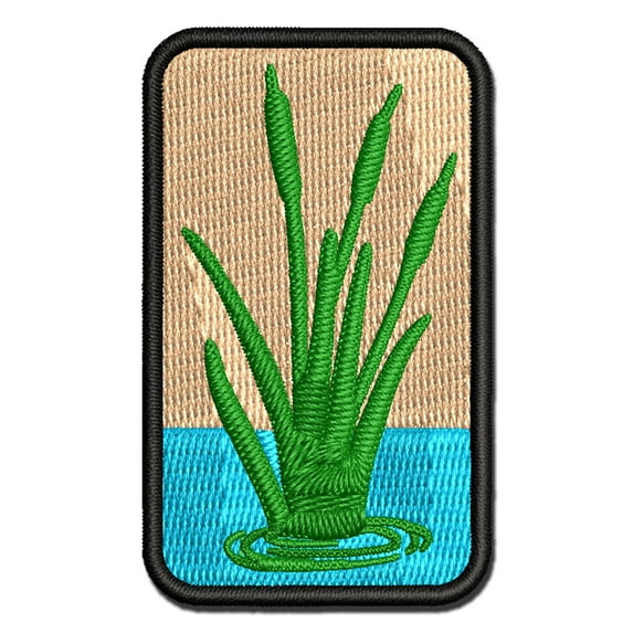 Cattails in Water Applique Multi-Color Embroidered Hook & Loop Patch ...