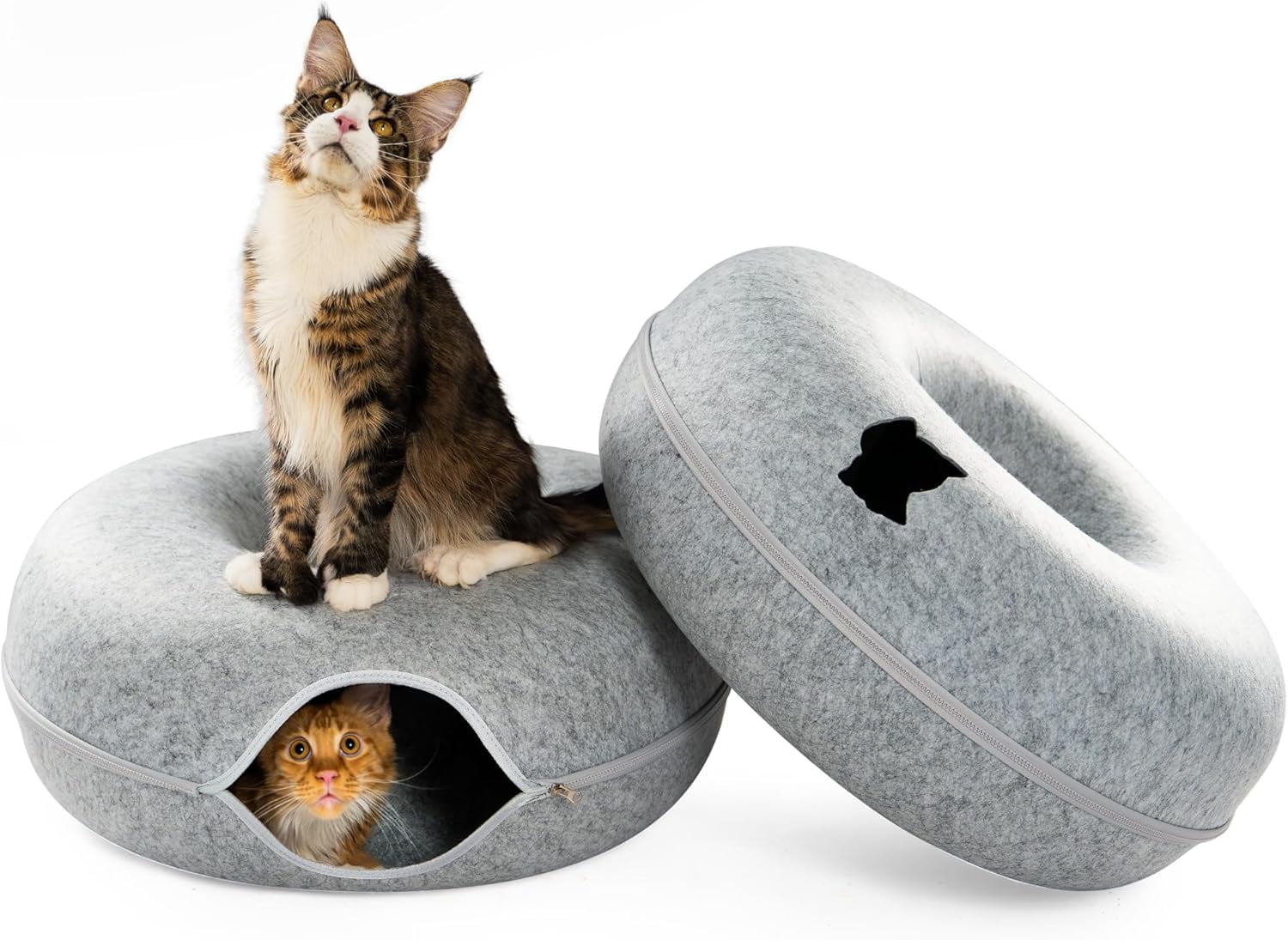Cattasaurus Peekaboo Cat Cave for Multiple & Large Cats Up to 30-45 Lbs, Scratch Detachable ...