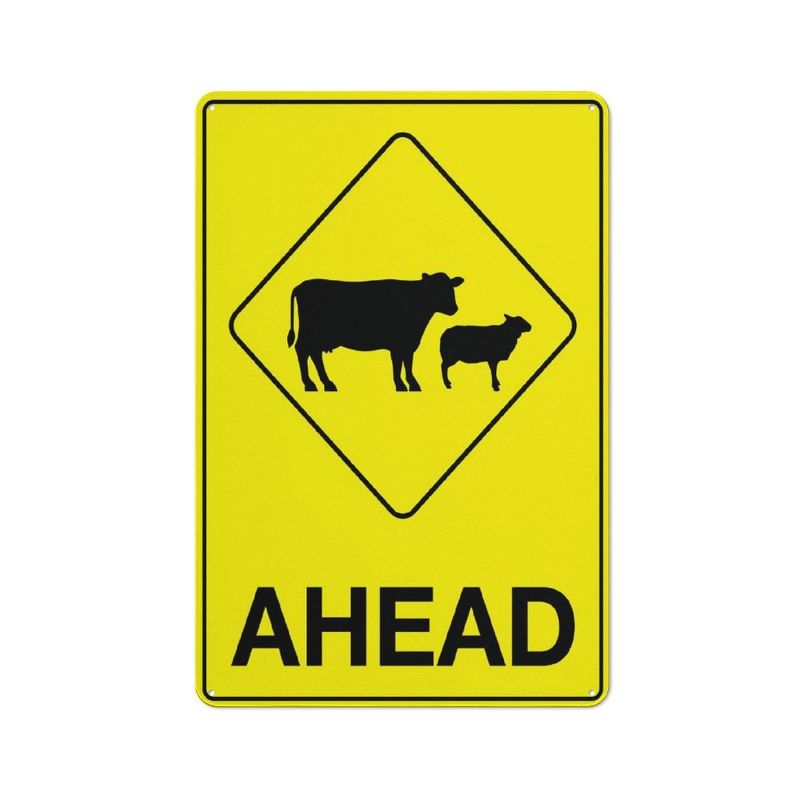 Cattle Ahead Bright Yellow Sign 8X12 Inch Rust Free Aluminum Easy To ...