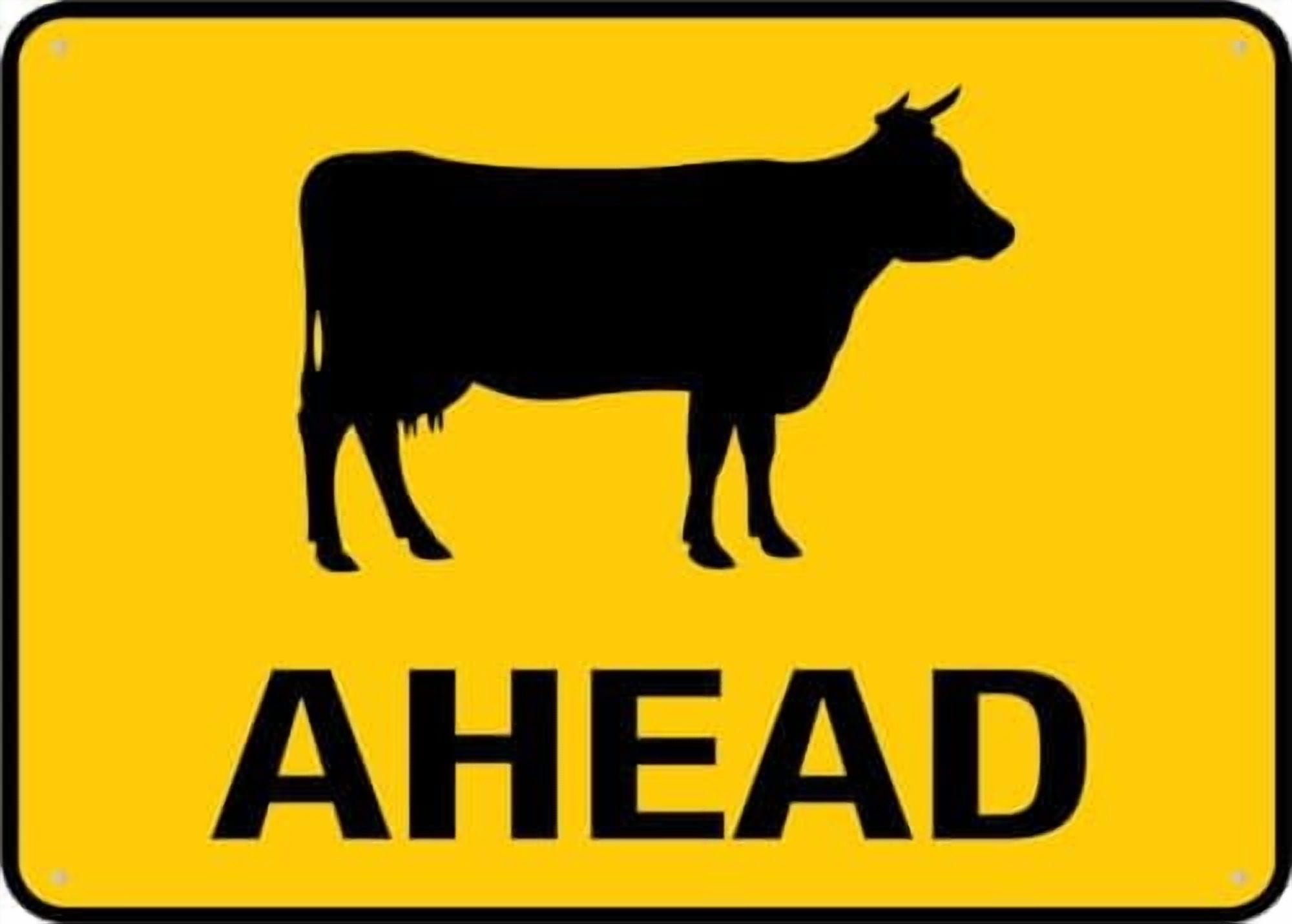 Cattle Ahead Signs Outdoor, Uv Printed Aluminum 12 X 8 In, Weatherproof ...
