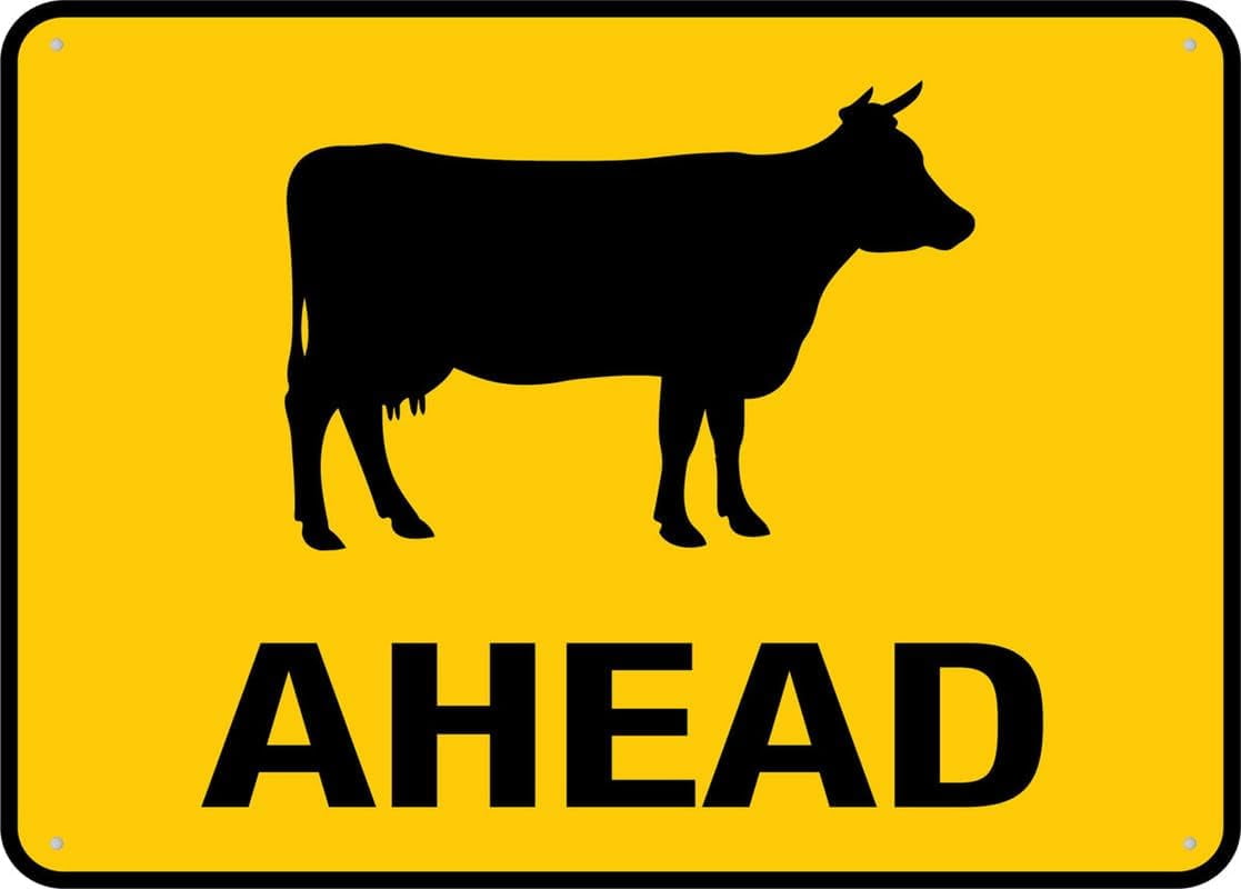 Cattle Ahead Signs Outdoor Uv Printed Aluminum 12 X 8 In Weatherproof ...