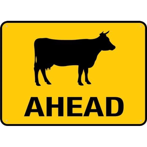 Cattle Ahead Signs Outdoor, Uv Printed Aluminum 12 X 8 In, Weatherproof ...