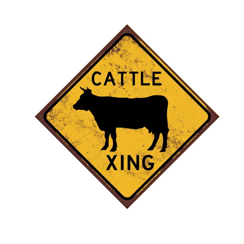 Cattle Caution Sign - Cow Farmer Sign - Homestead Sign - Cow Fence Sign ...