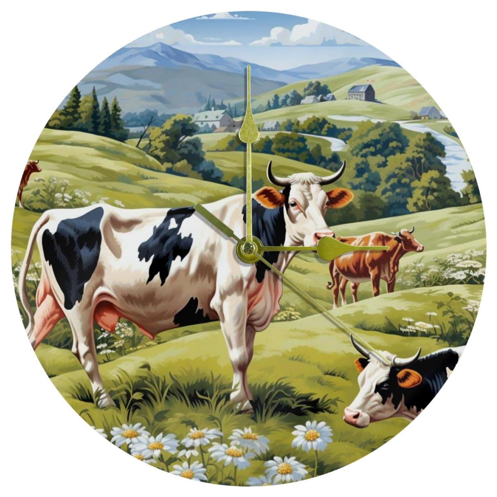 Cattle Circular Acrylic Wall Clock - Stylish Timepiece for Modern Decor ...