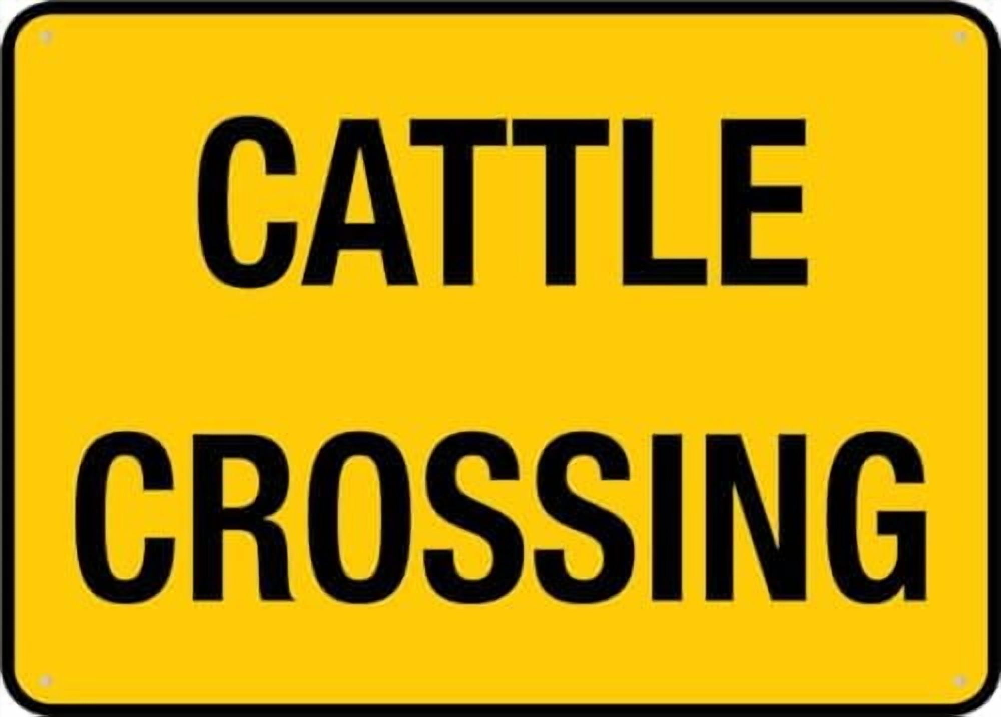 Cattle Crossing 8""X12"" Rust Free Aluminum Signs Outdoor, Metal Tin ...