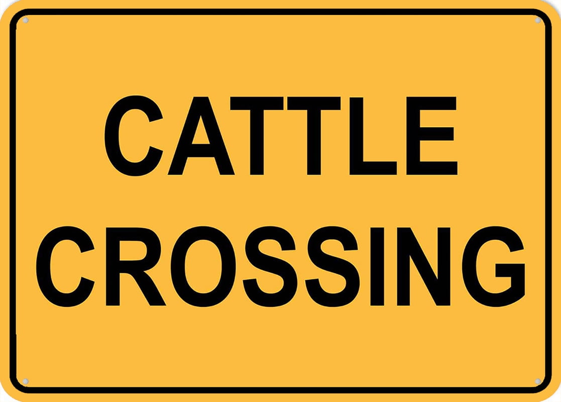 Cattle Crossing Sign 8X12 Inch Rust Free Aluminum Easy To Read & Sturdy ...