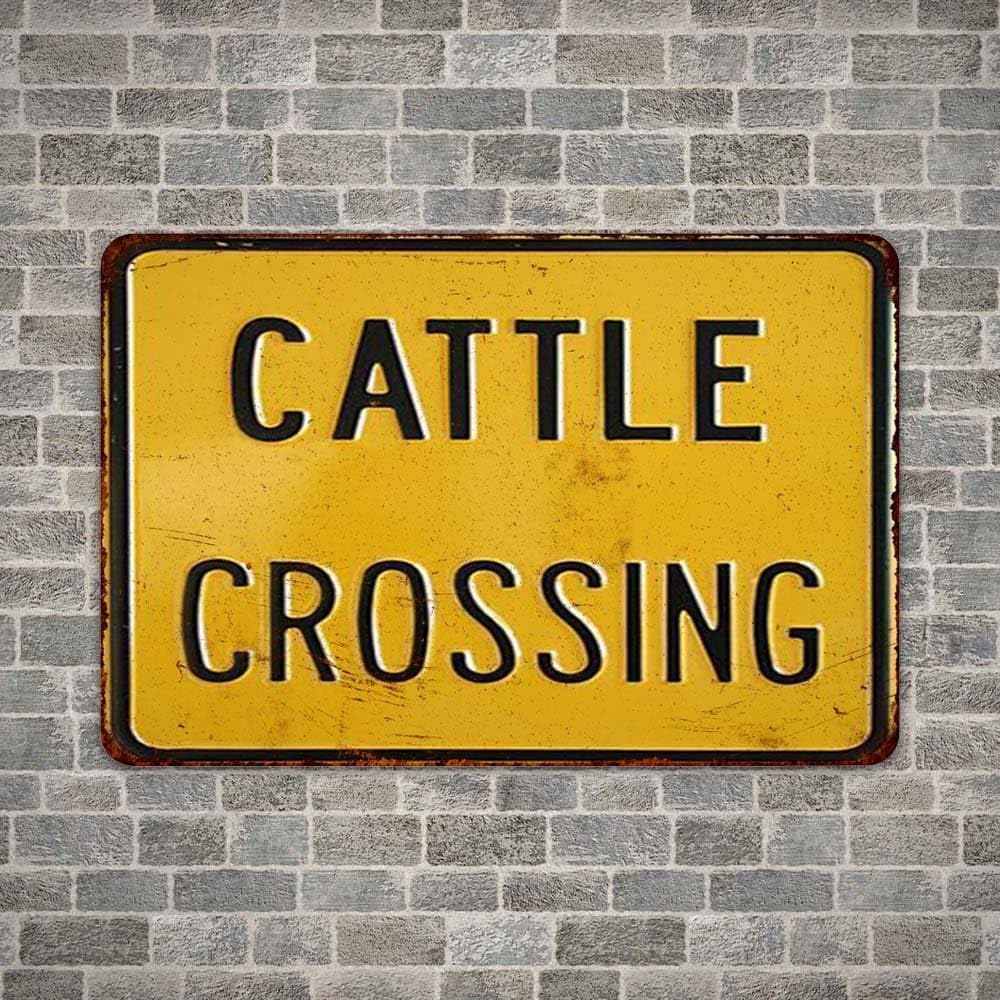Cattle Crossing Sign, Farm Livestock Sign, Dairy Decor, Ranch Cowboy ...