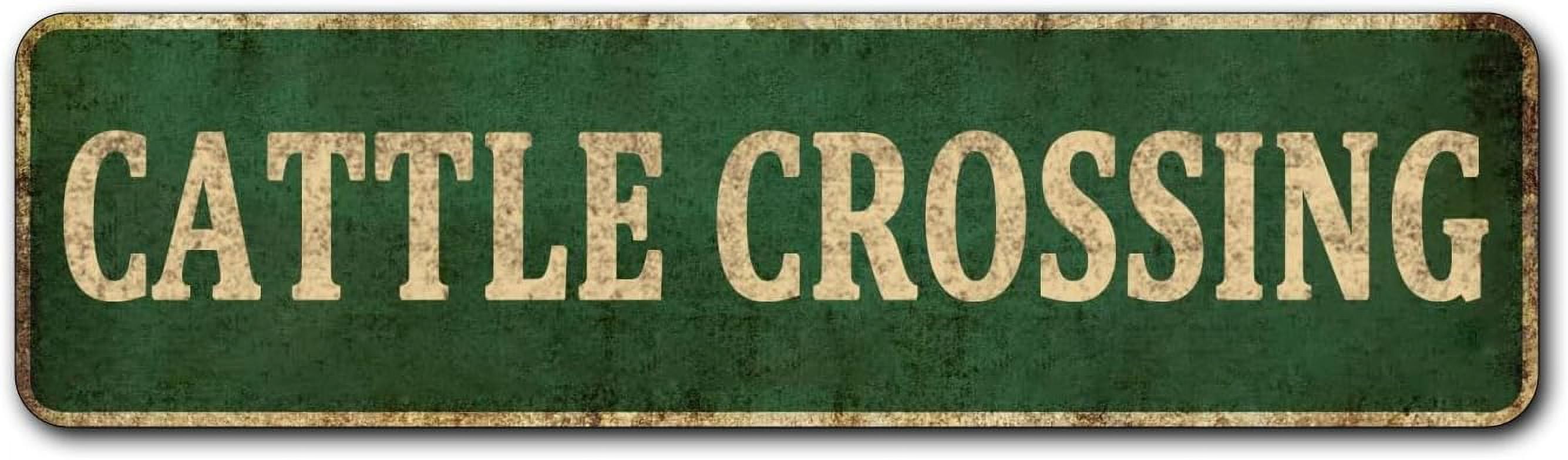 Cattle Crossing Sign, Vintage Retro Decor Cow Ranch Signs Decorations ...