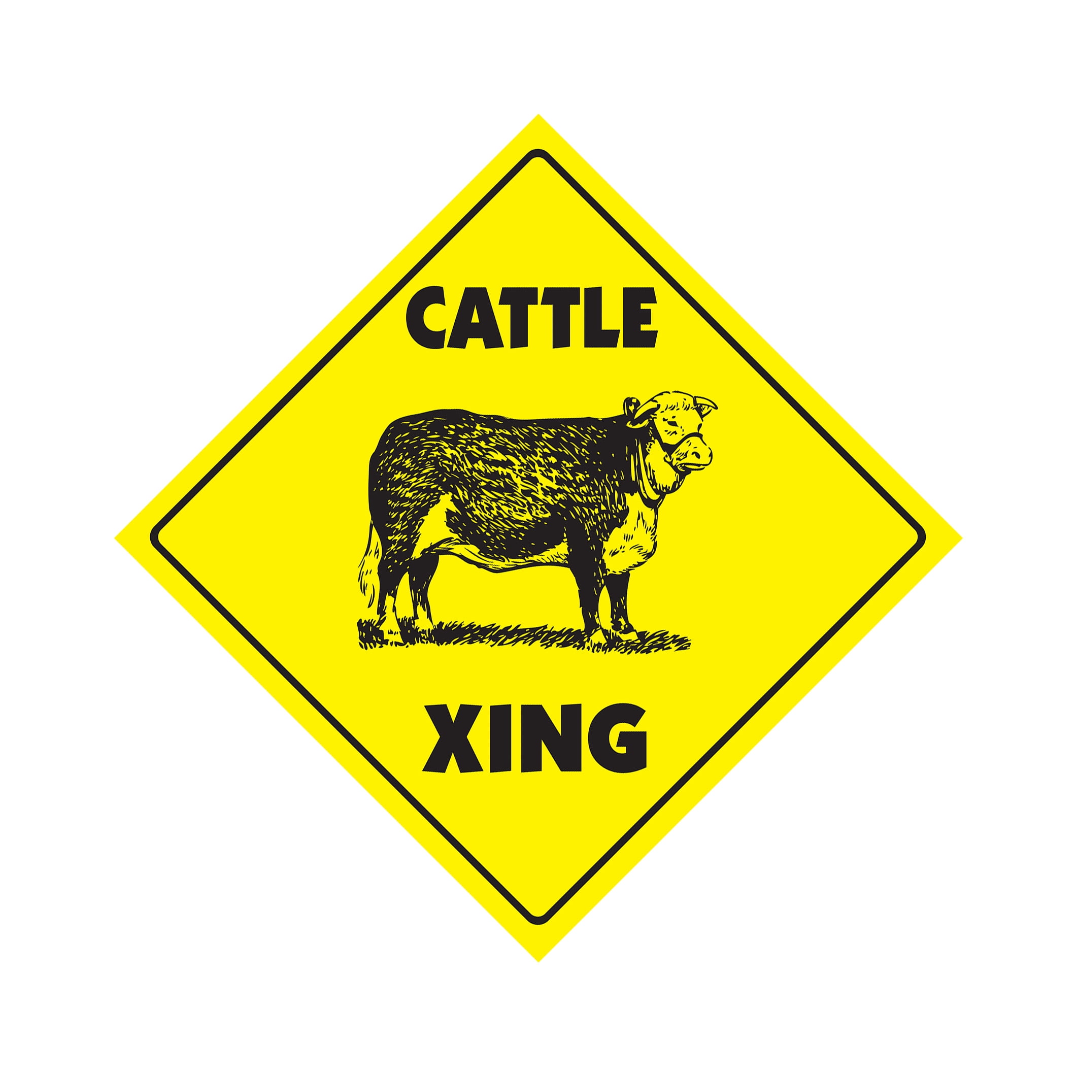 Cattle Crossing Sign Zone Xing | Indoor/Outdoor | 20" Tall steer cow ...