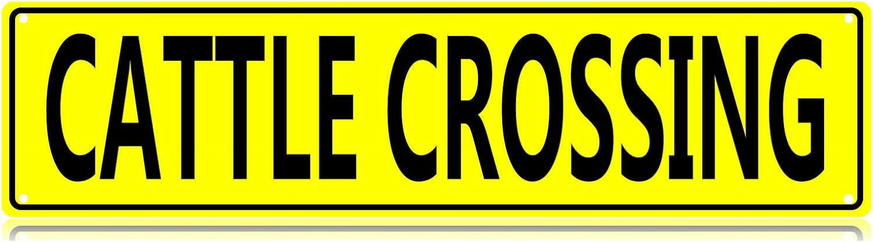Cattle Crossing Street Tin Sign Cow Ranch Funny Vintage Slim Tin Signs ...