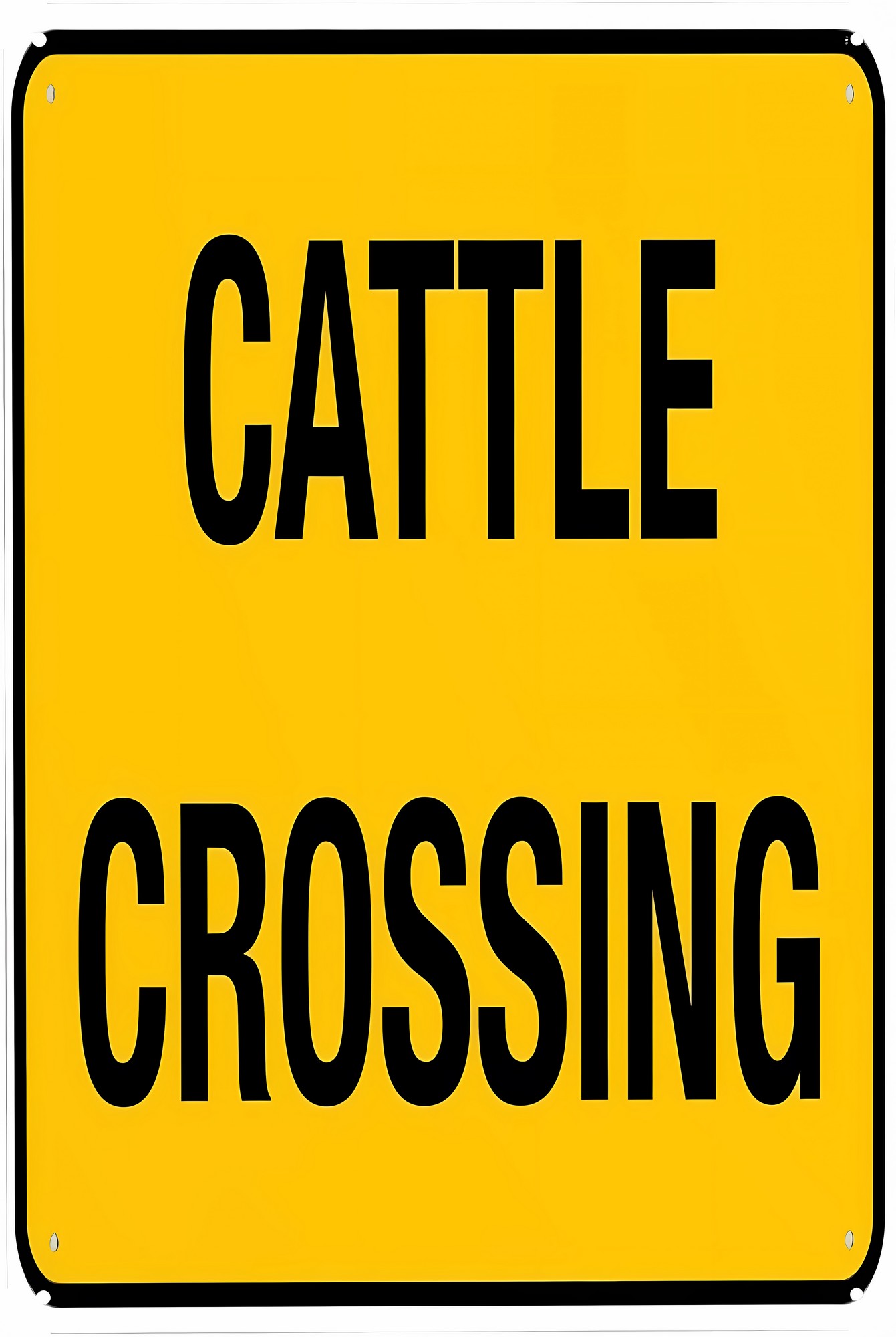 Cattle Crossing Warning Sign, 8"x12" Vintage Metal Wall Decor, Farm ...