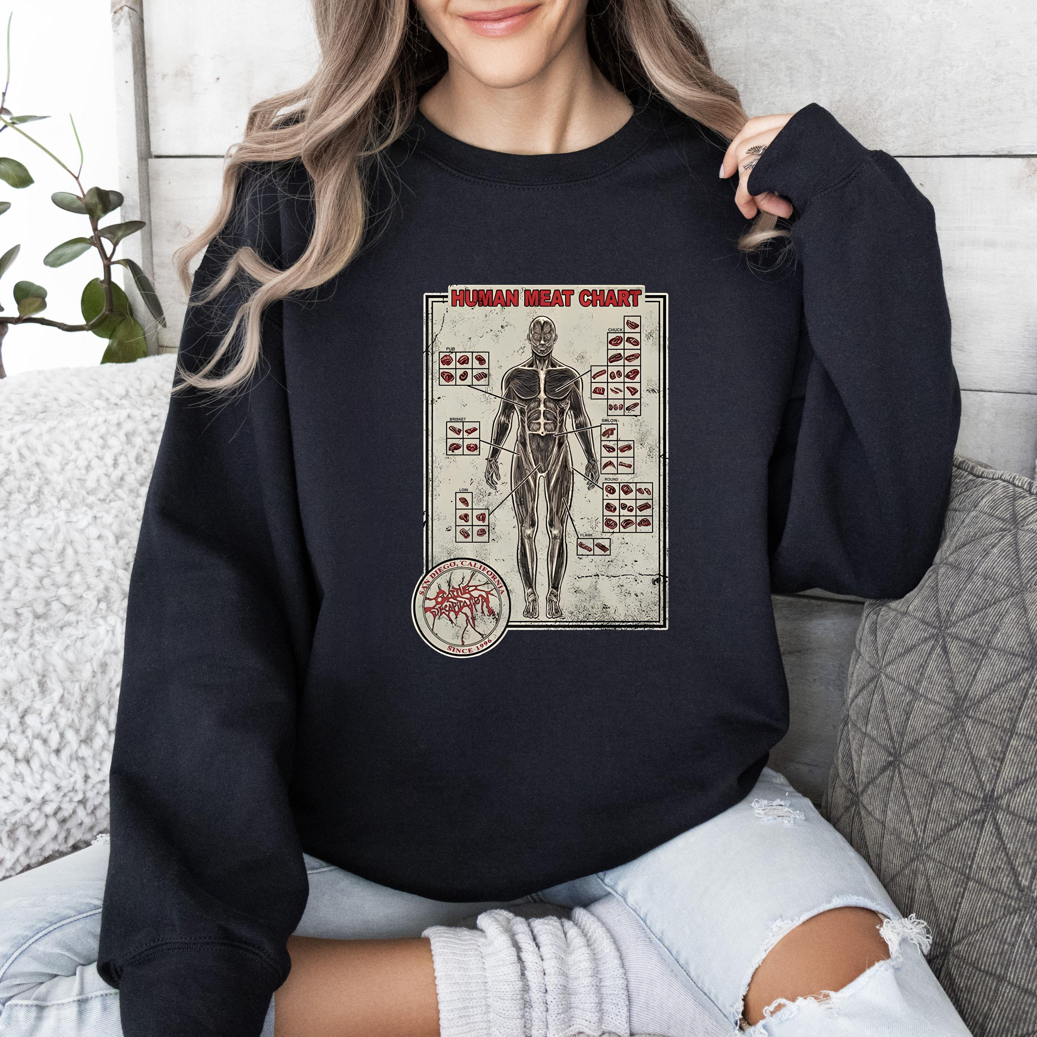 Cattle Decapitation 'Human Meat Chart' Sweatshirt, for men & women, up ...