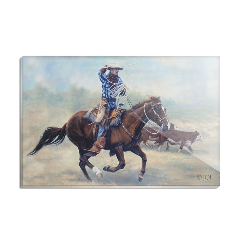 Cattle Drive Western Cowboy In the Loop Rectangle Acrylic Fridge ...