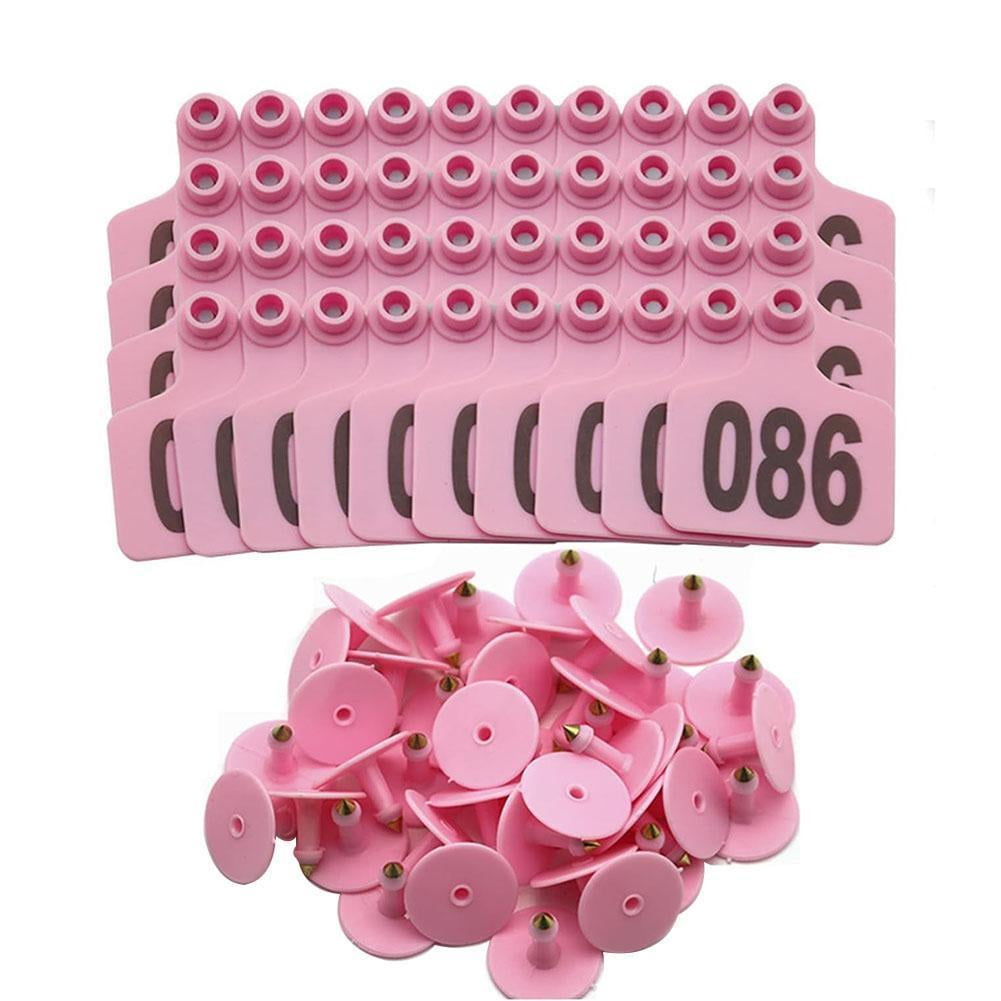 Cattle Ear Tag 1-100 Number Plastic Livestock Tags for Cow Sheep Pigs ...