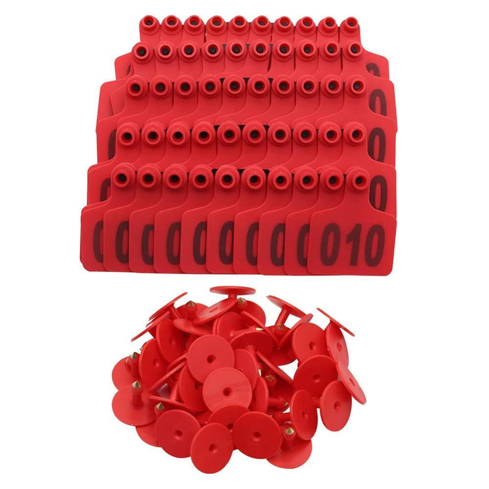 Cattle Ear Tag 1-100 Number Plastic Livestock Tags for Cow Sheep Pigs ...
