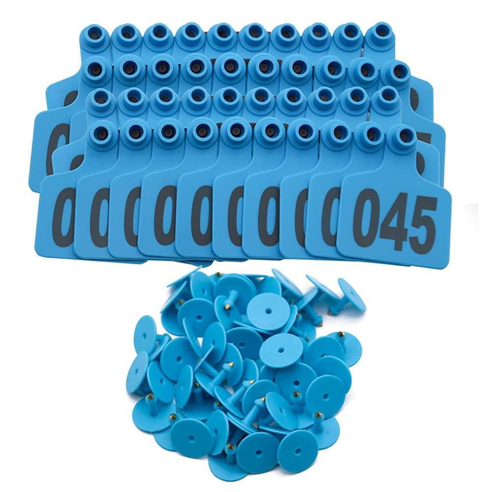 Cattle Ear Tag 1-100 Number Plastic Livestock Tags for Cow Sheep Pigs ...