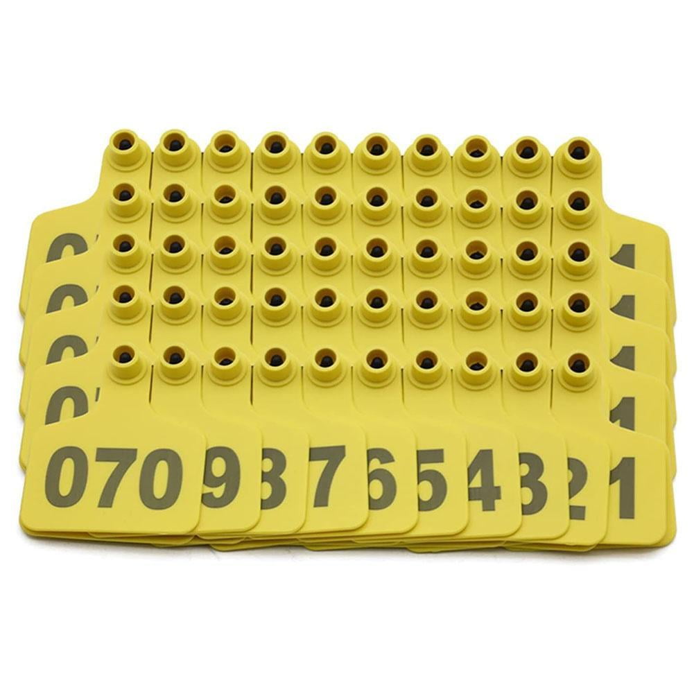 Cattle Ear Tag 1-100 Number Plastic Livestock Tags for Cow Sheep Pigs ...