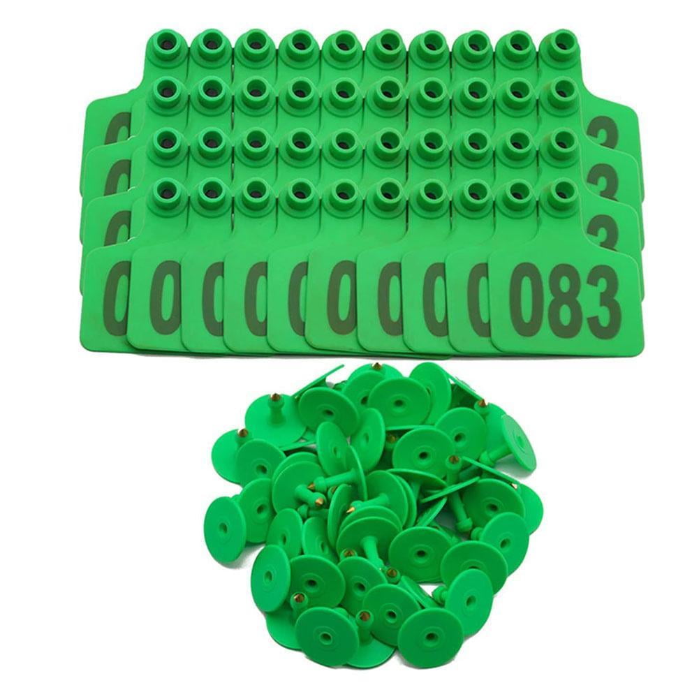 Cattle Ear Tag 1-100 Number Plastic Livestock Tags for Cow Sheep Pigs ...