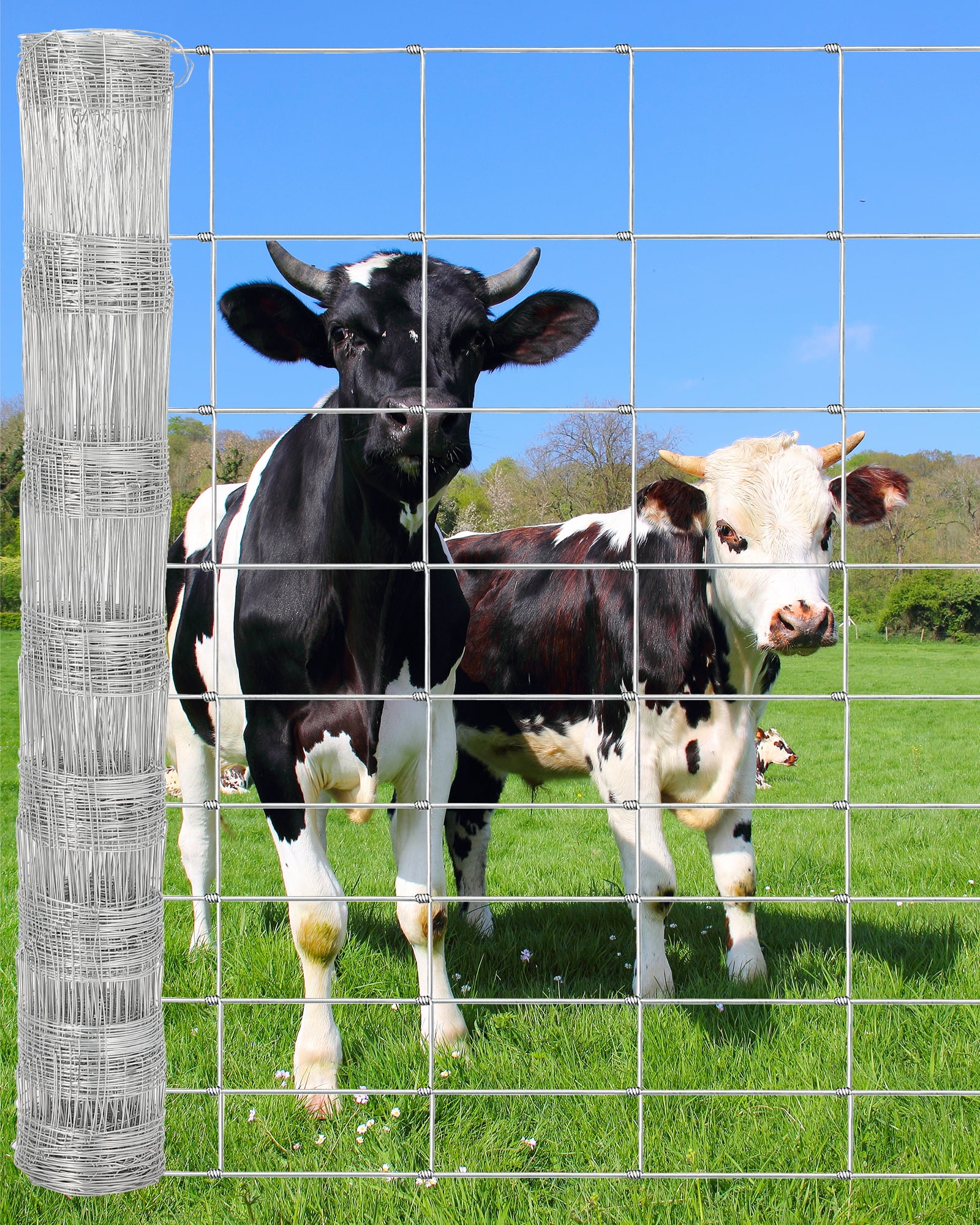 Cattle Fence 4ft x 164ft - Galvanized Wire Fencing for Hog, Goat,Sheep ...