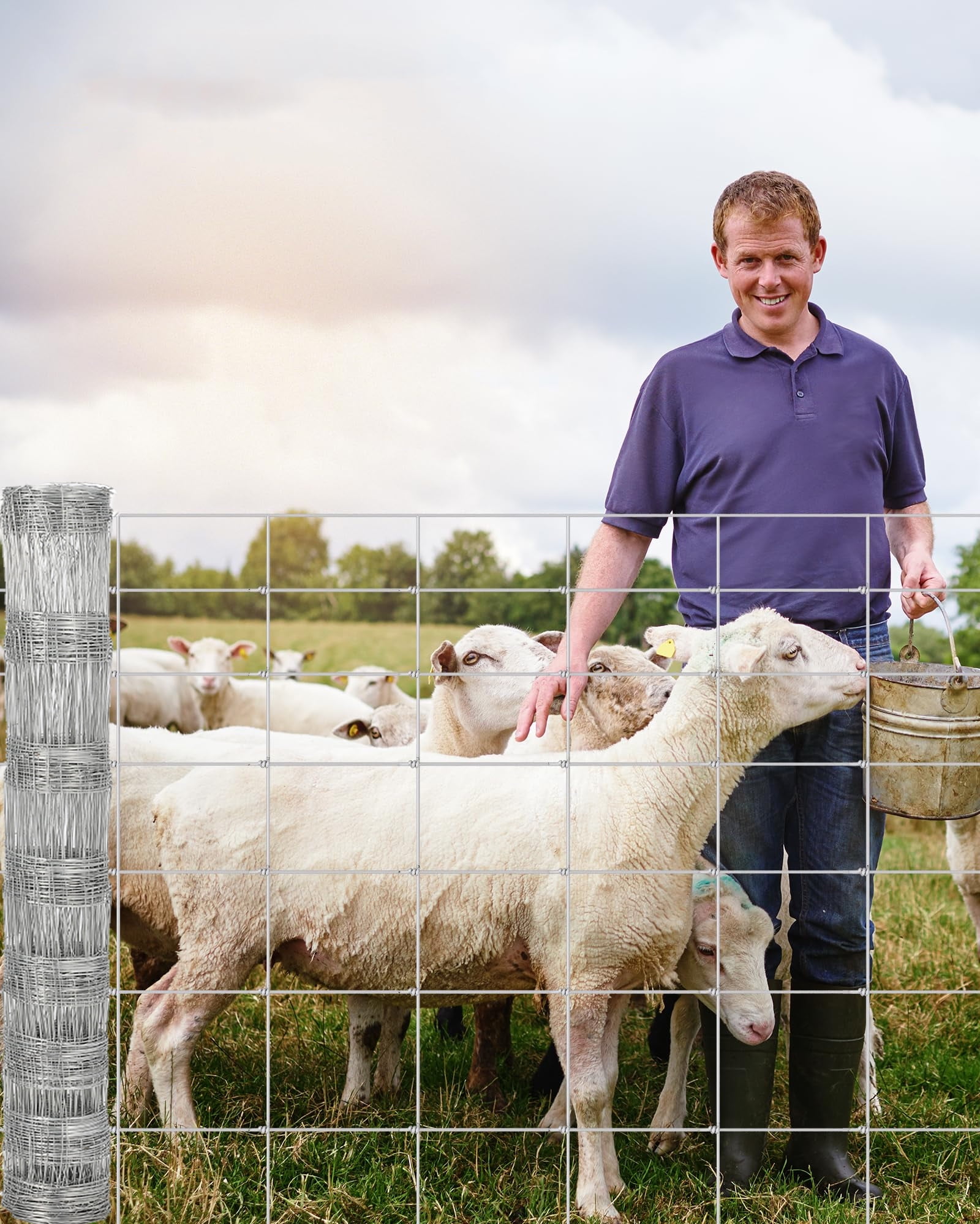 Cattle Fence Panel 4Ft x 164Ft Agricultural Metal Farm Fencing for Yard ...