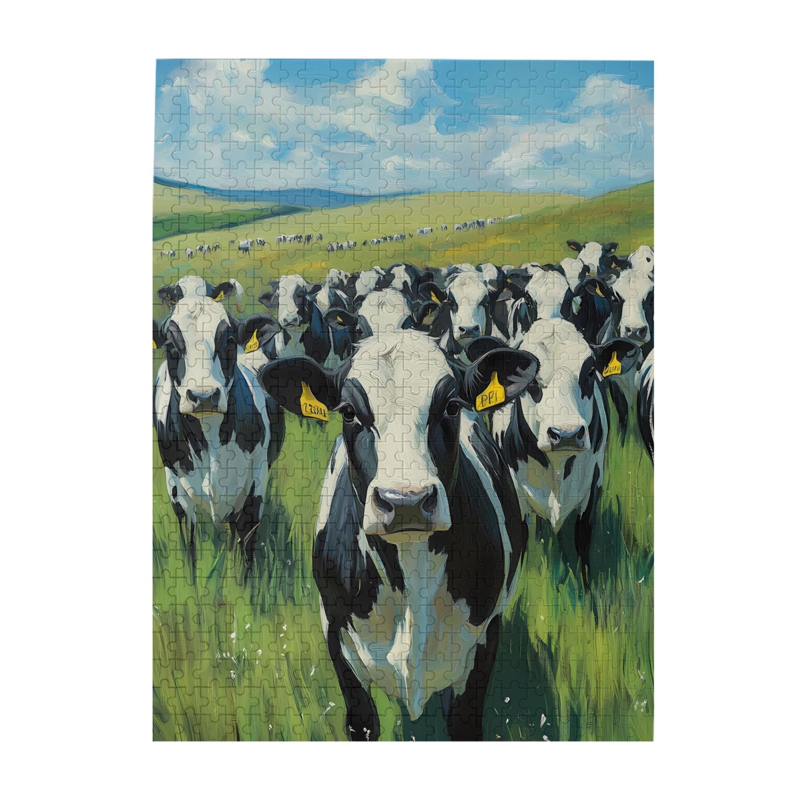 Cattle Field Sky Grass Herd 1000-Piece Wooden Jigsaw Puzzle for Adults ...