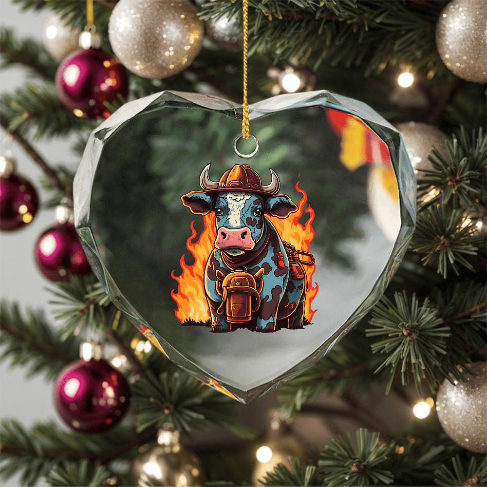 Cattle Fireman on Firefighter Cow Ornament, Home Decoration #19 ...