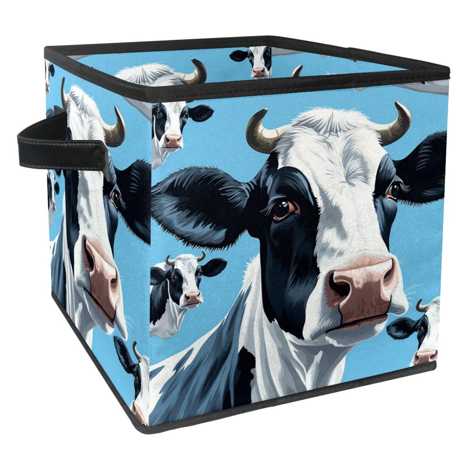 Cattle Foldable Storage Baskets with Handle, 10.8"x10.5"x10.6", Large ...