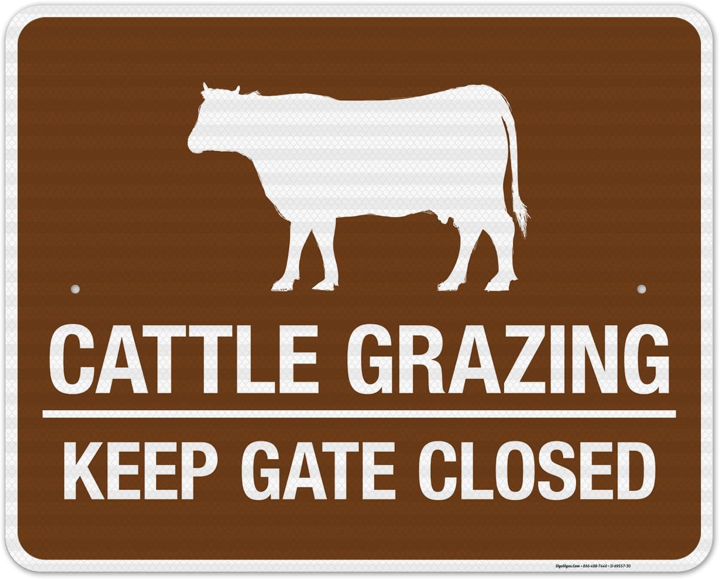 Cattle Grazing Keep Gate Closed Sign, 24x30 Inches, 3M EGP Reflective ...