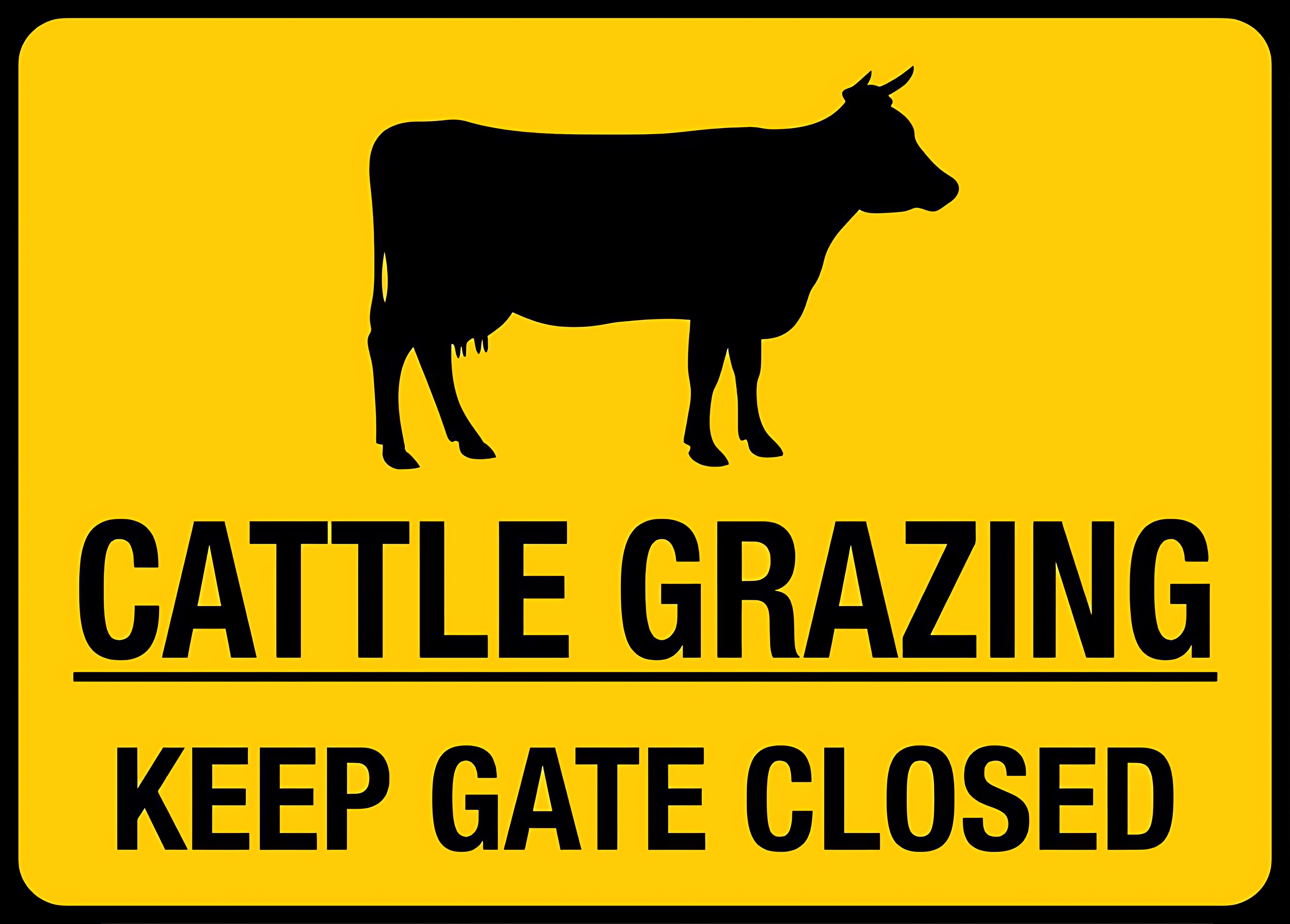 Cattle Grazing Keep Gate Closed Sign Metal Tin Sign12x16 Inches Caution ...