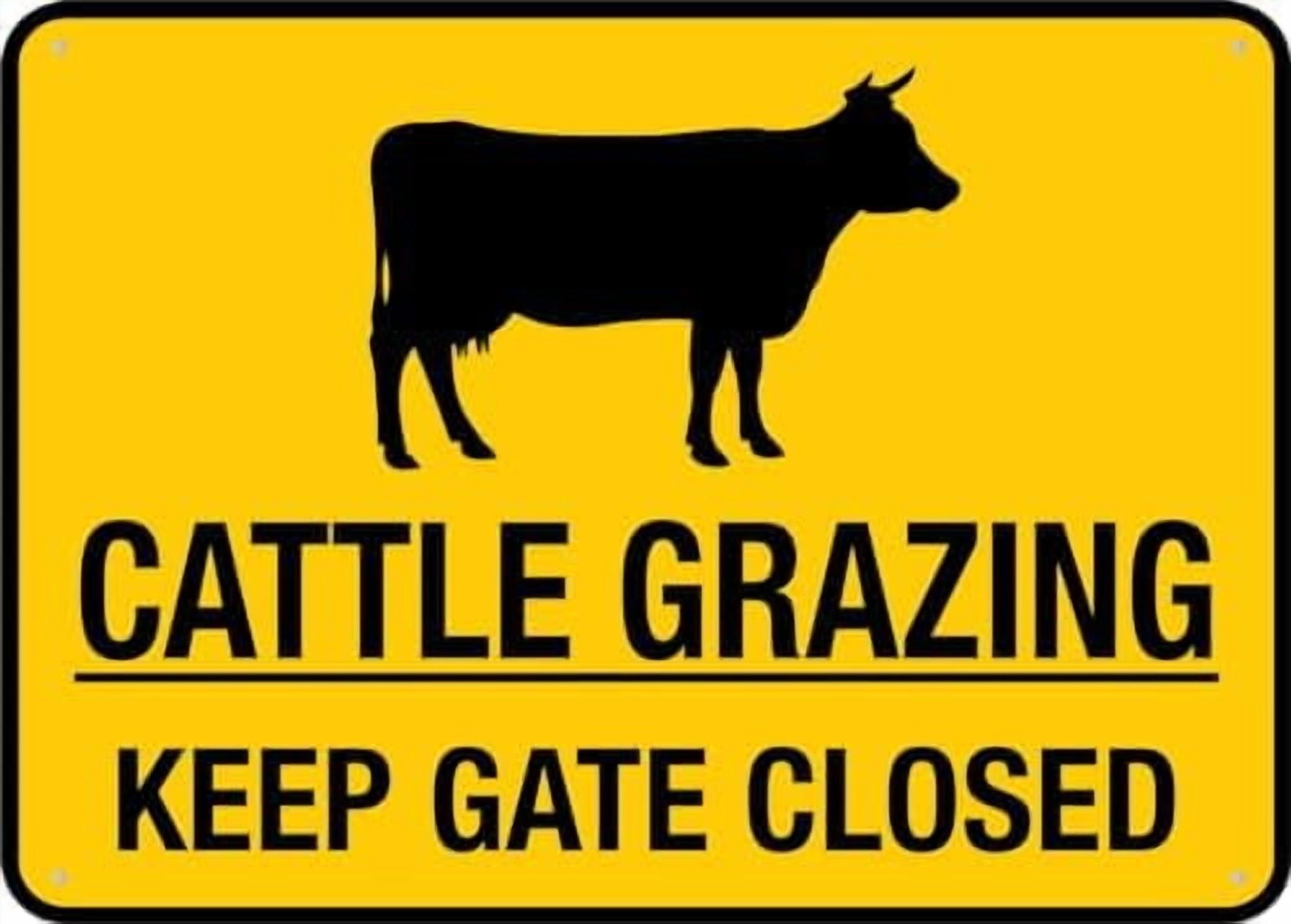 Cattle Grazing Keep Gate Closed Sign Outdoor Metal Sign - 12 X 8 Metal ...