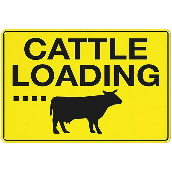 Cattle Loading Warning Sticker 12 x 8 Inches - Security Sign, Outdoor ...