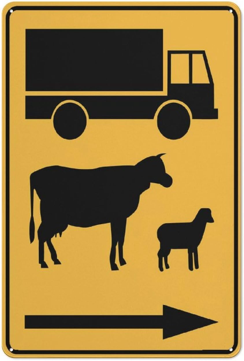 Cattle Trucks Symbol (Arrow Right) Sign 8"x12" Tin, Great For Garden ...