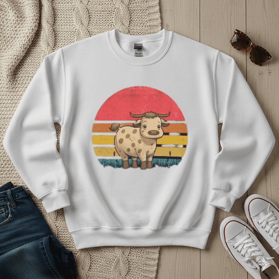Cattle Vintage Retro Sunset Farm Life Graphic For Farmer Rancher ...