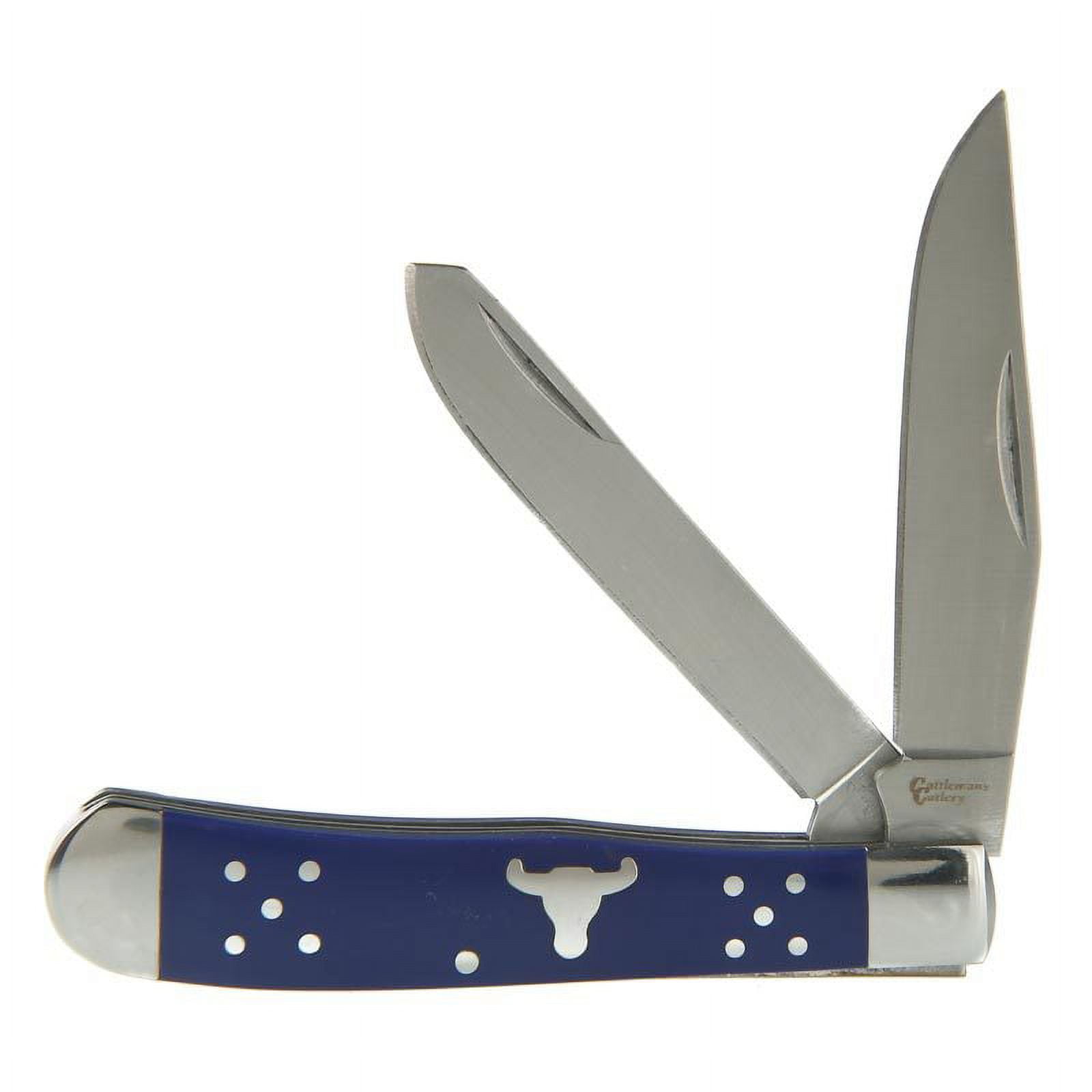 Cattleman's Cutlery CC0002BL Trapper Blue Folding Pocket Knife ...