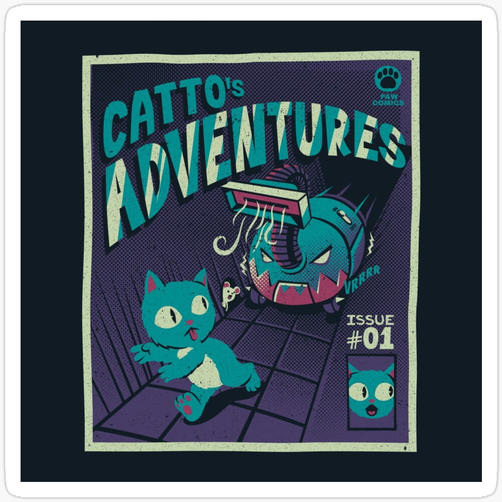 Catto Adventures Sticker Phone Decal Water Bottle Stickers Car Decals ...