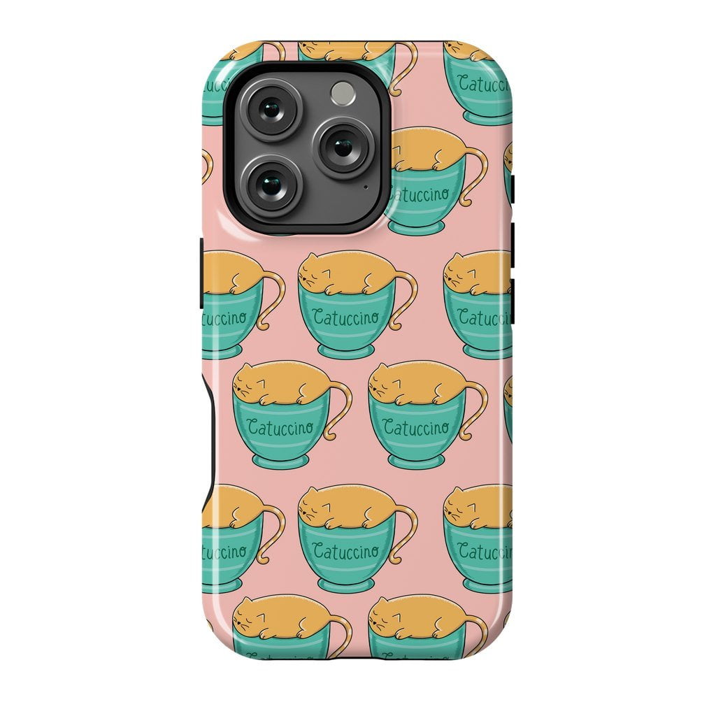 Cattuccino Pattern 2 Cute Coffee Cat Cartoon Artwork Phone Case with ...
