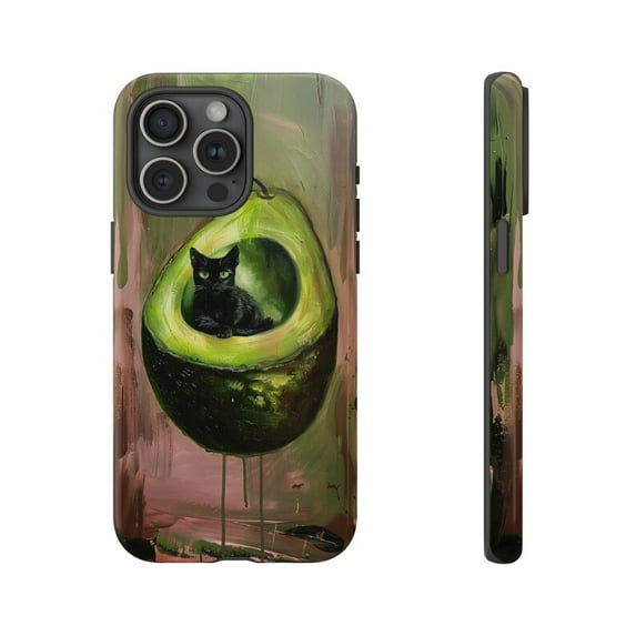 Catvocado Funny Avocado Cat Pit Cartoon Artwork Phone Case for iPhone ...