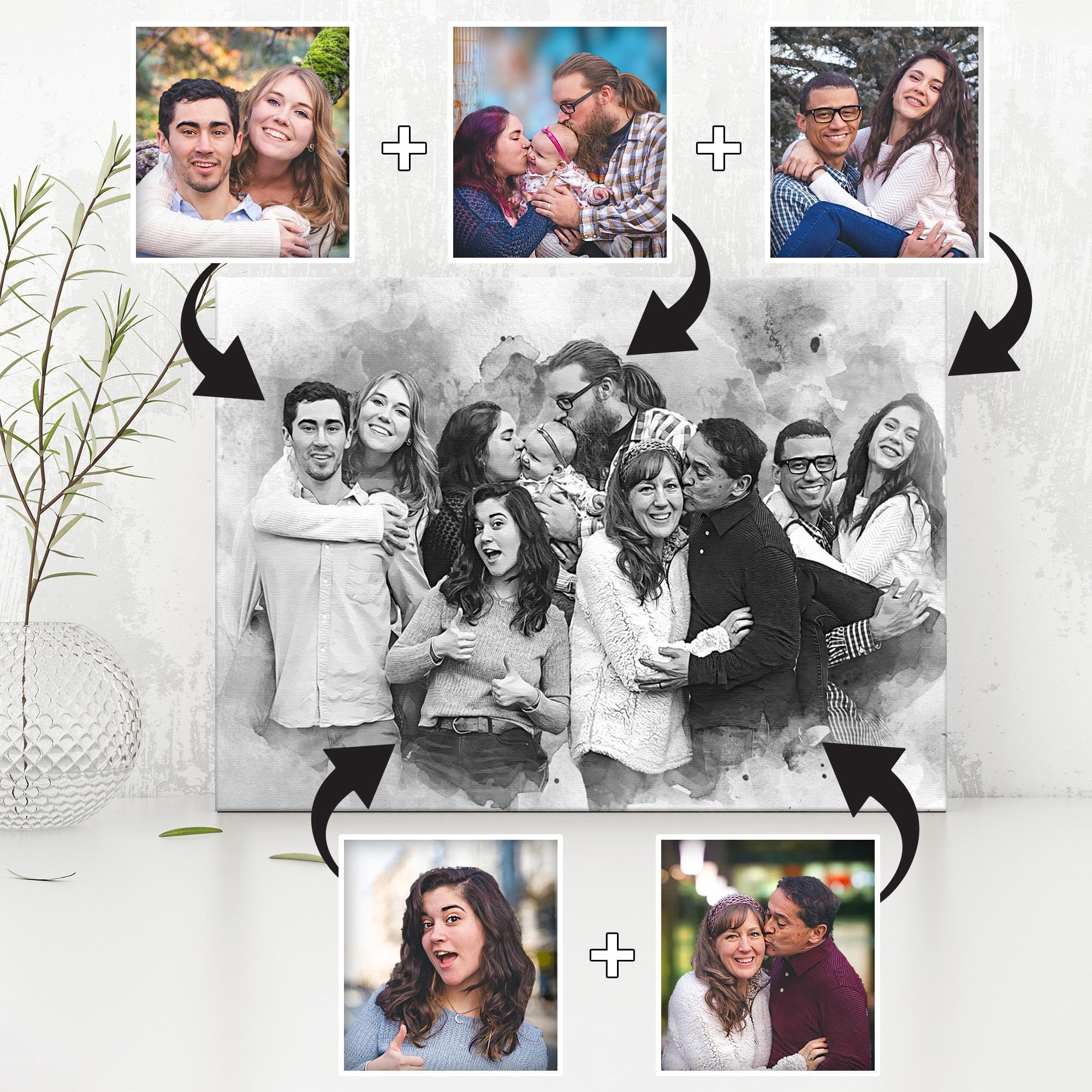 Catygift - Custom Combine Photos Of Beloved Ones From Different Images ...