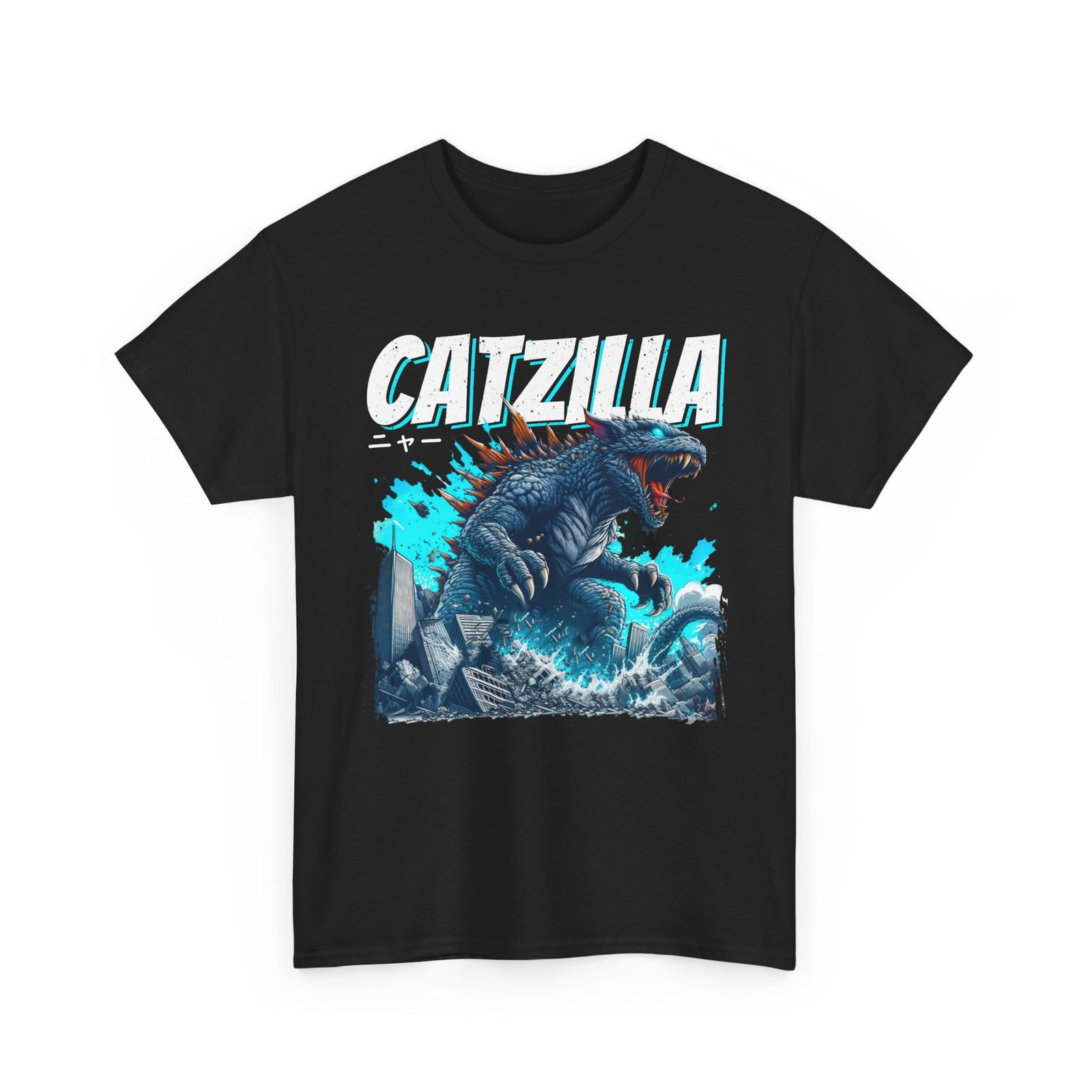 Catzilla Cat Monster Shirt – Giant Lizard Cat Mashup Graphic Tee ...