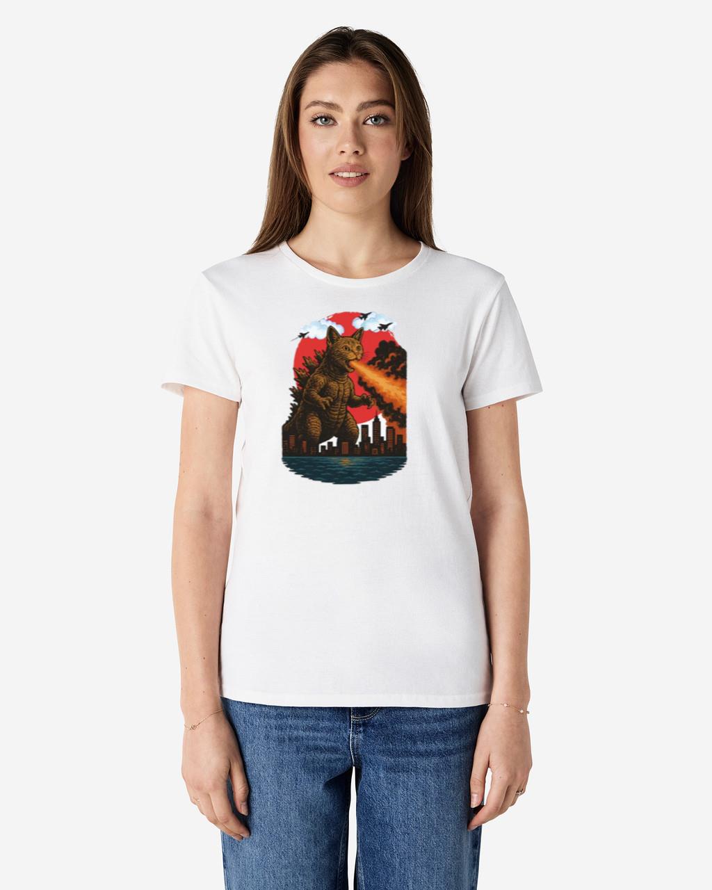 Catzilla Fire Breathing Monster Cat Lover Tee Unisex T-Shirt, for men ...