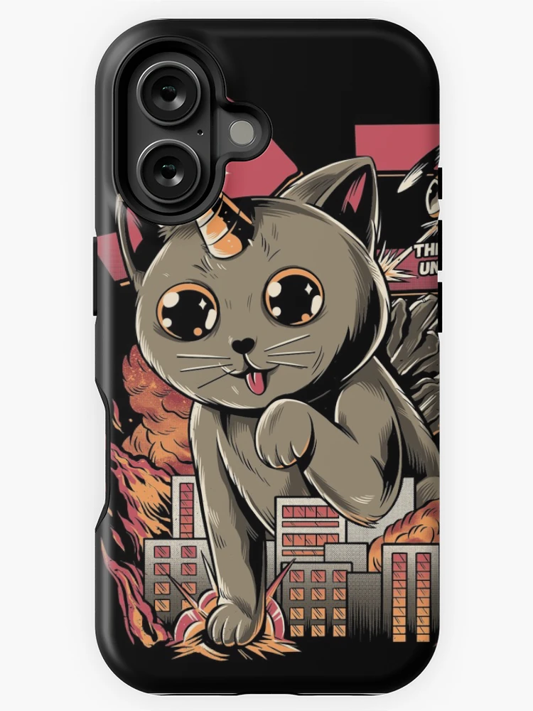 Catzilla Fun Cartoon Cat Illustration Phone Case for 16/15/14/13/12/11 ...