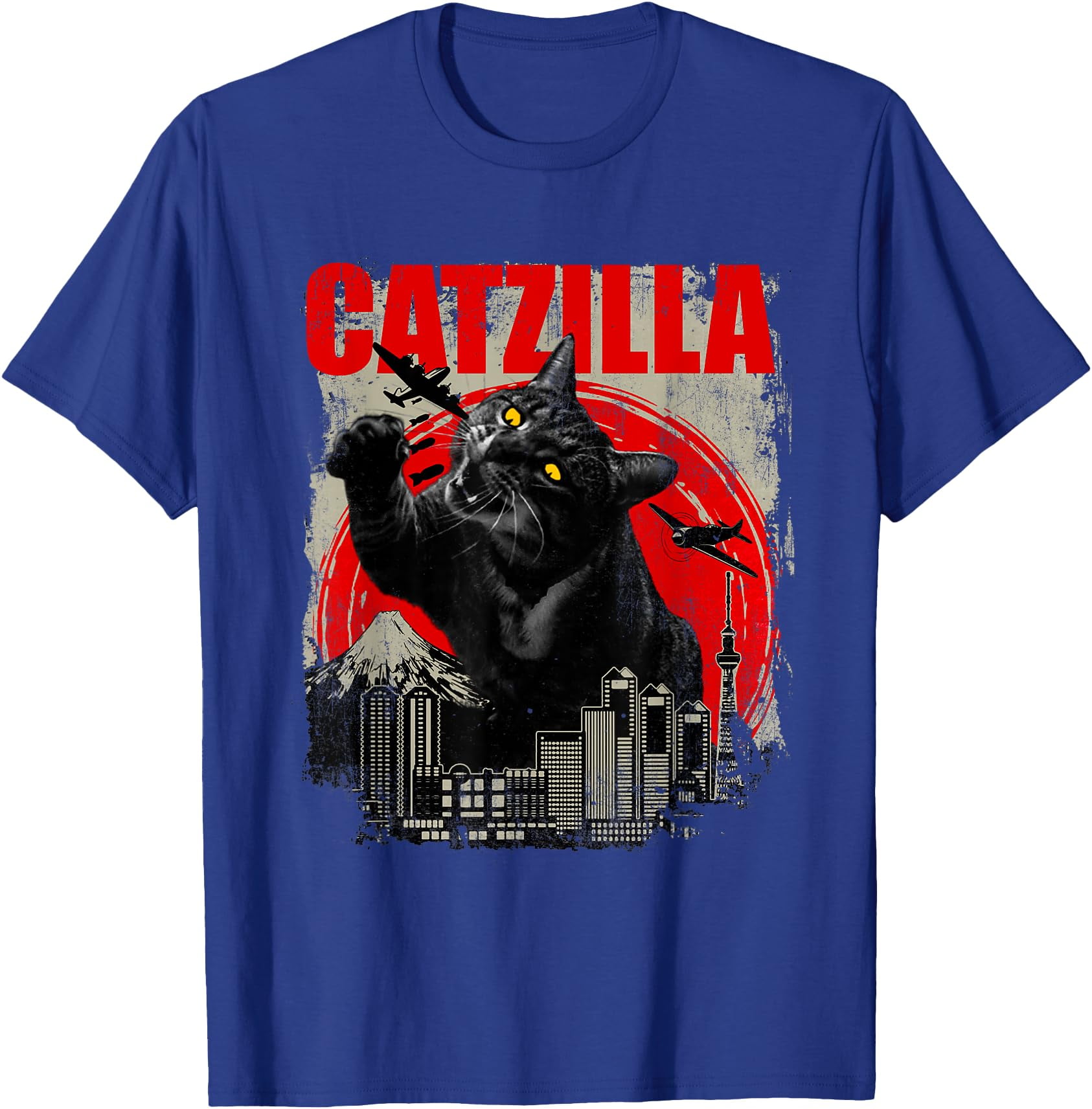 Catzilla Funny Cat Lover Kitten Kitty Unisex T-Shirt for Men Women Kids ...