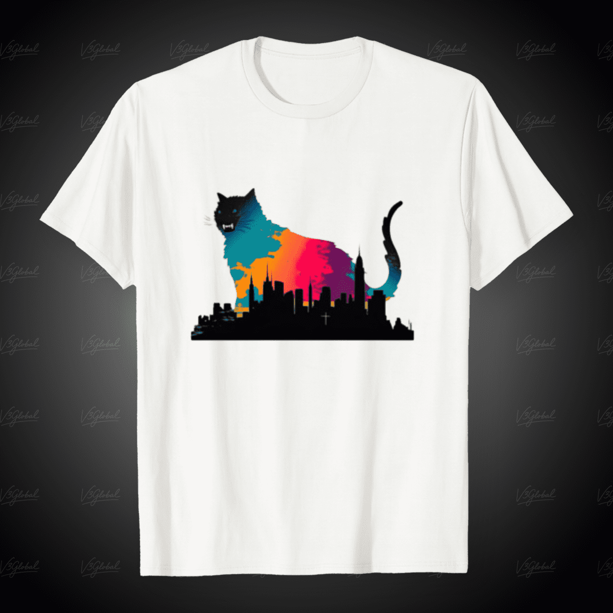 Catzilla Funny Giant Cat Monster Parody Gift Unisex T-Shirt, for men & women, up to size 5XL ...