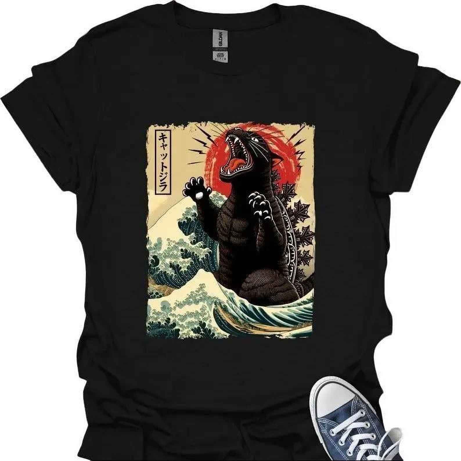 Catzilla . Gift for Cat Owner . Great Wave Funny. for Men. oversized ...