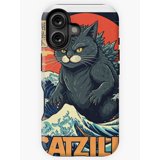 Catzilla Japanese Art Funny Cat Cartoon Gifts Phone Case for 16/15/14 ...